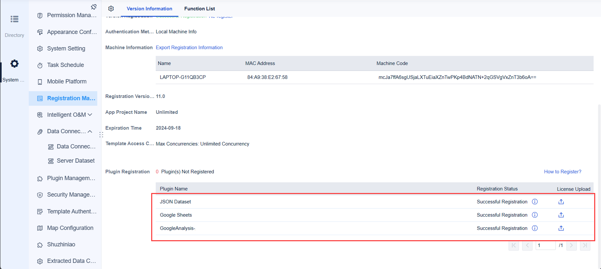 Plugin Registration-FineReport Help Document