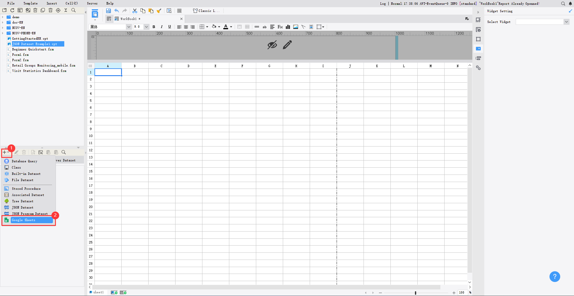 Data Connection to Google Sheets-FineReport Help Document