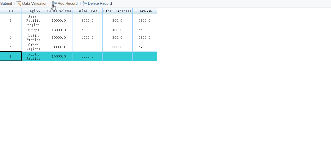 Row Insertion and Deletion-FineReport Help Document