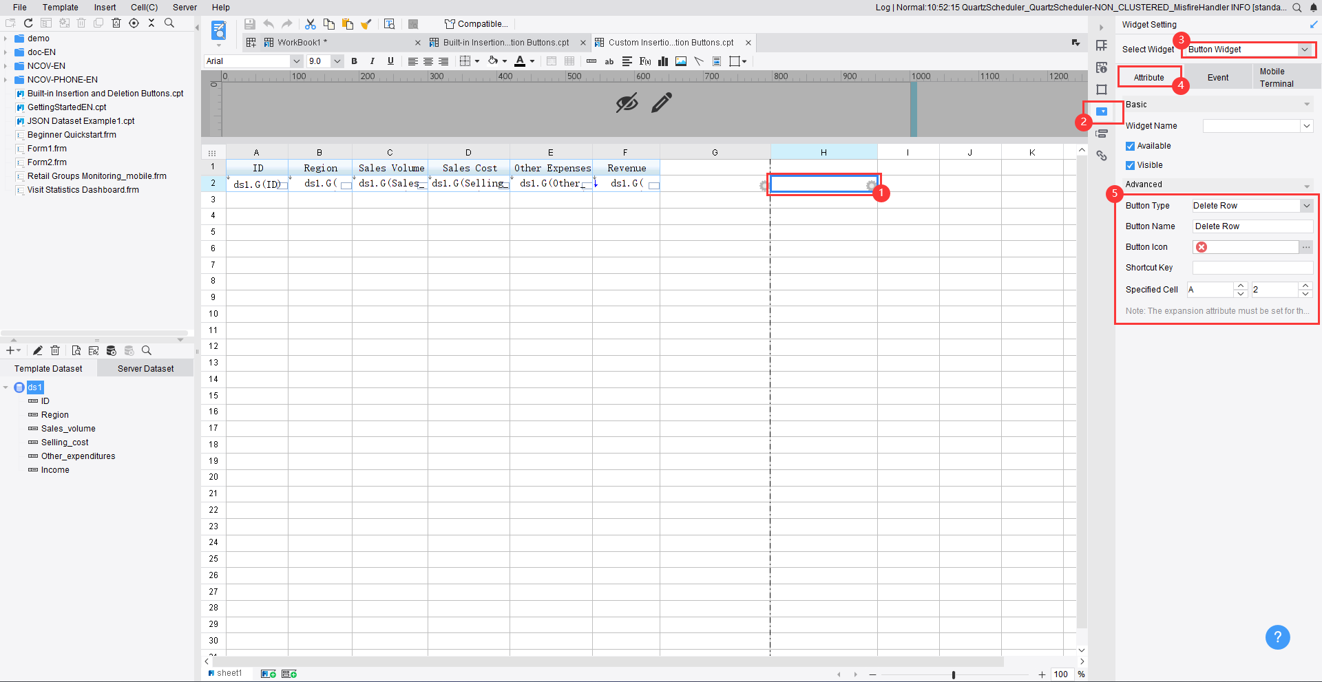 Row Insertion and Deletion-FineReport Help Document