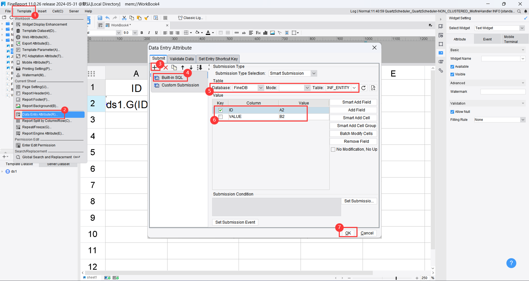 FINE_CONF_ENTITY Table Modification Through Data Entry-FineReport Help Document