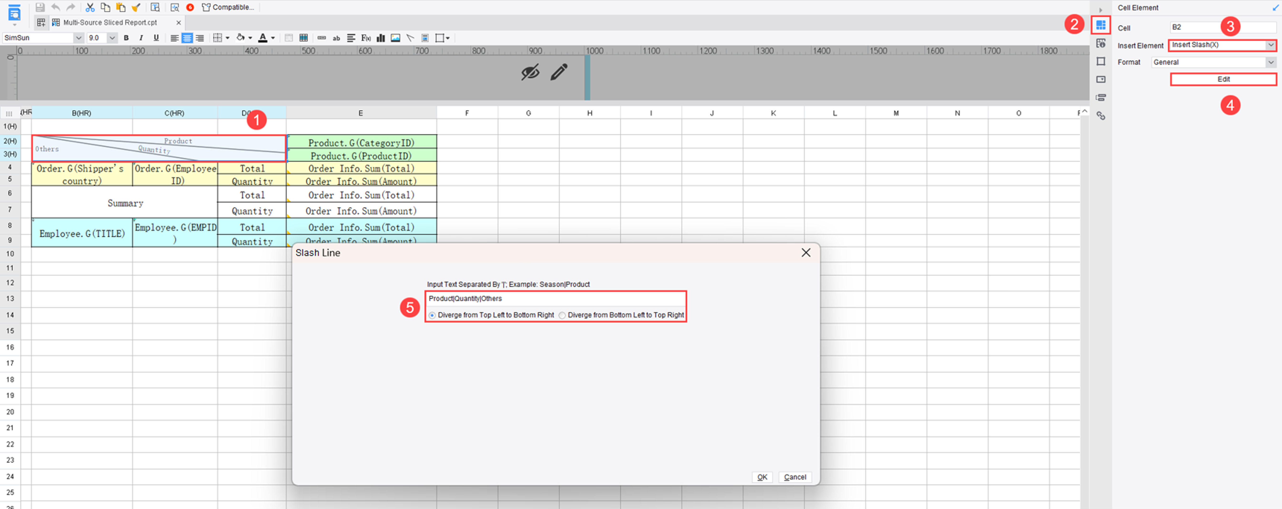 Multi-Source Sliced Report-FineReport Help Document