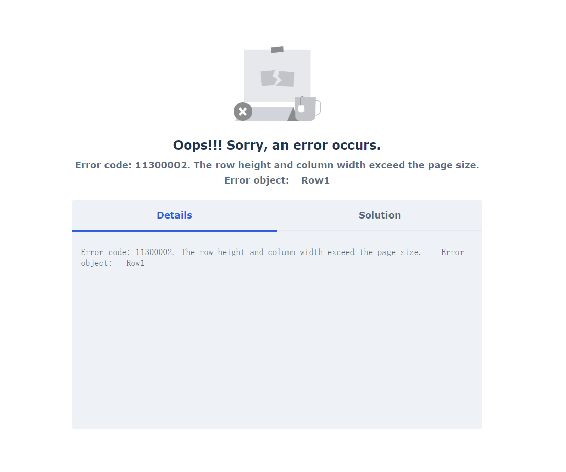 Row Height/Column Width Exceeding the Page Size-FineReport Help Document