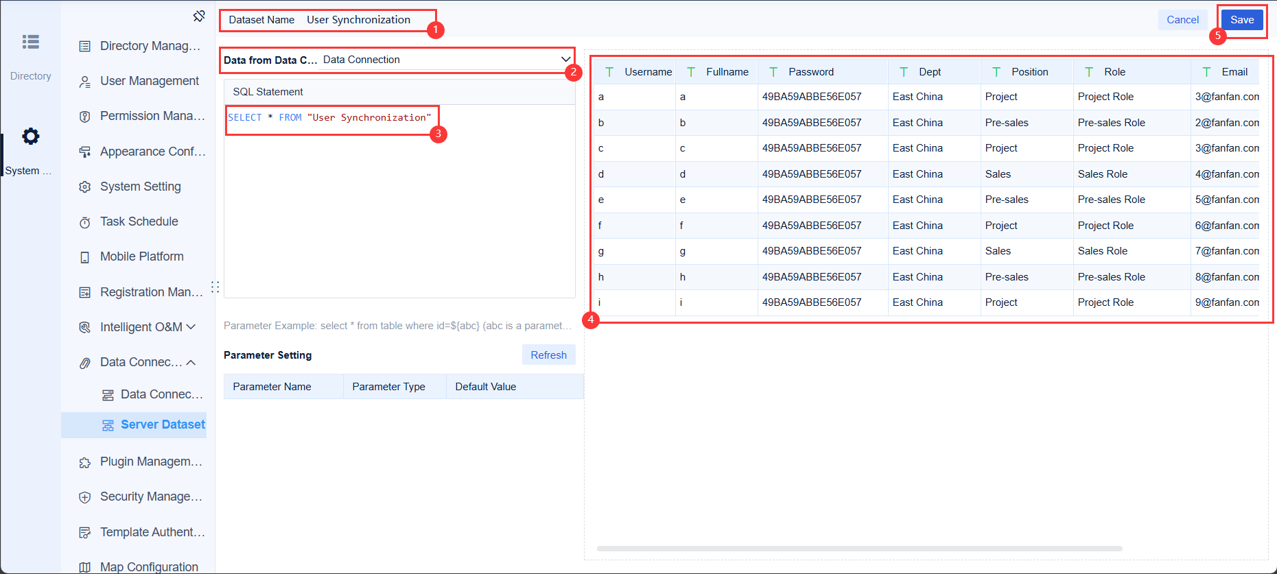 Example for Ciphertext Passing Through Frontend SSO-FineReport Help Document