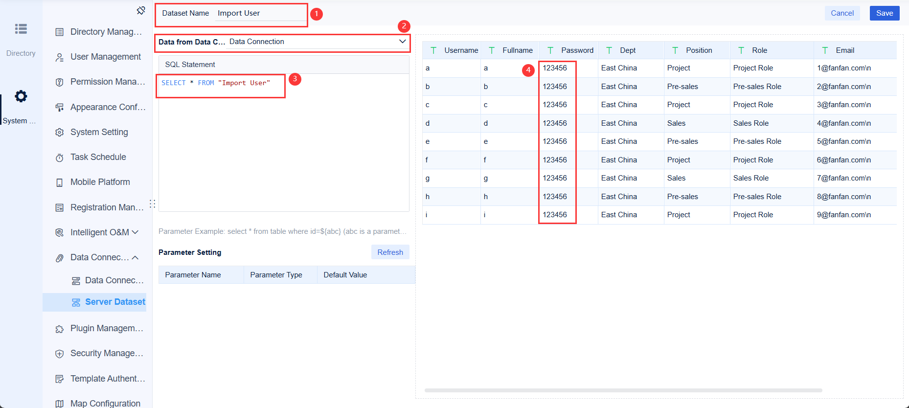Password Encryption Setting for the Import User-FineReport Help Document