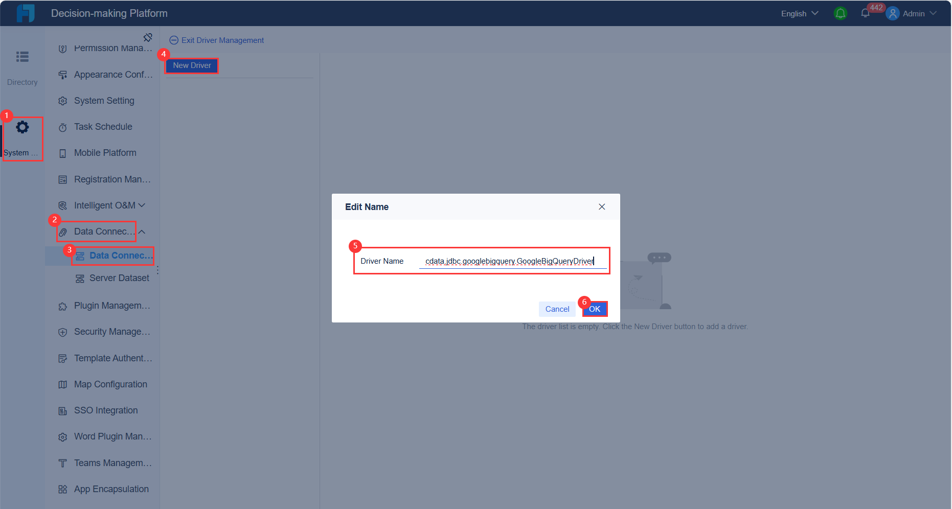 Data Connection to Google BigQuery-FineReport Help Document