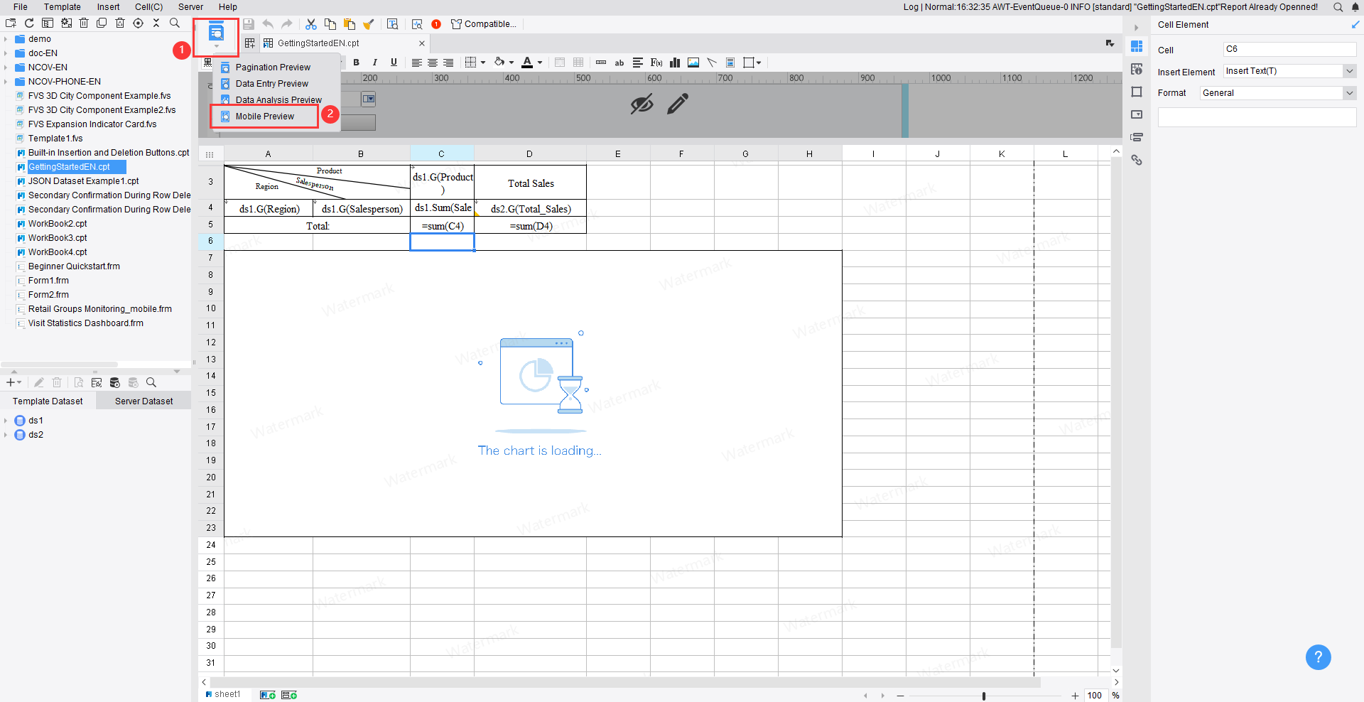 Quick Single Template Preview Through DataAnalyst-FineReport Help Document