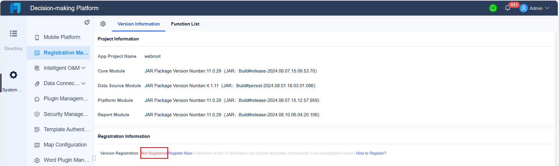 Registration Management-FineReport Help Document