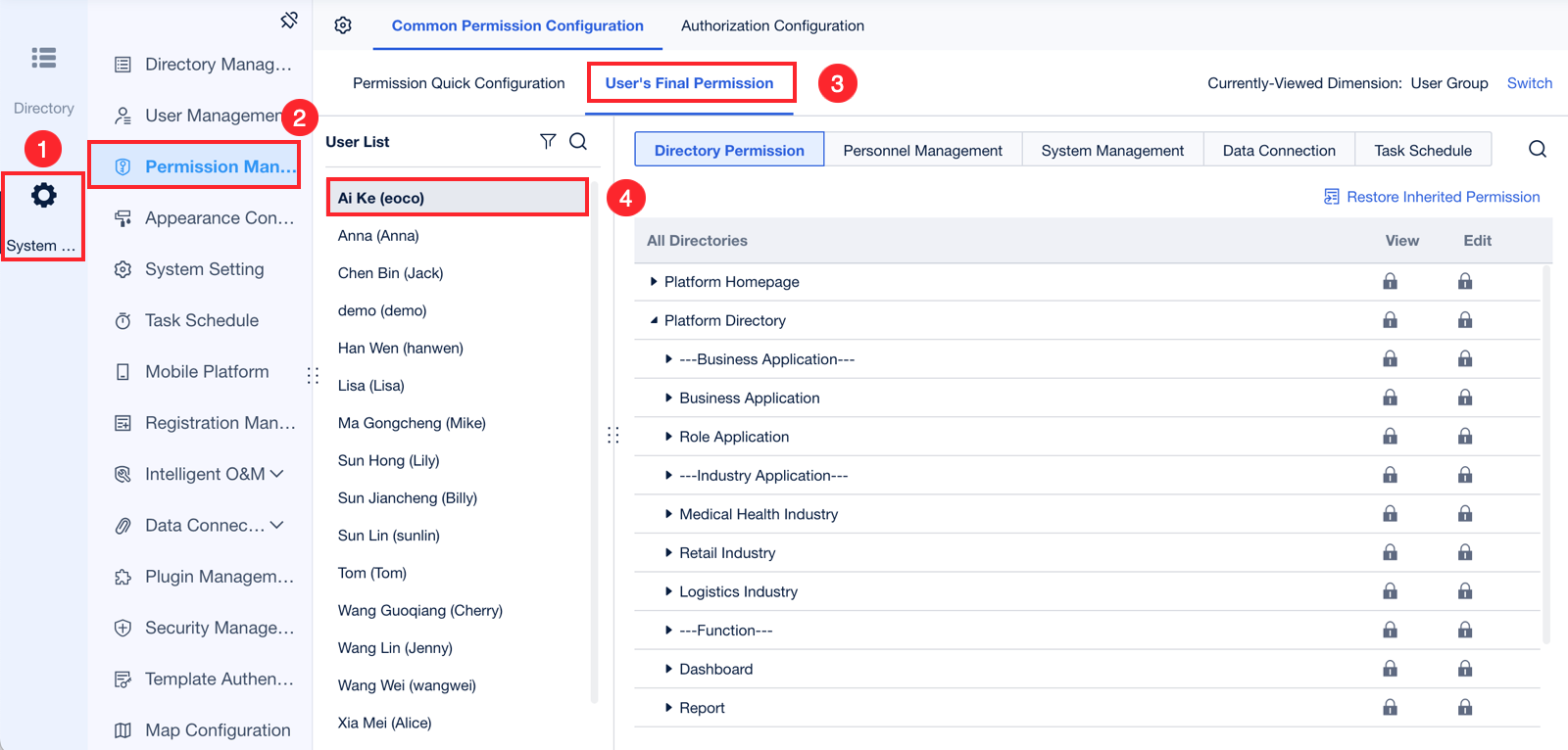 Permission Assignment Based on Users-FineReport Help Document