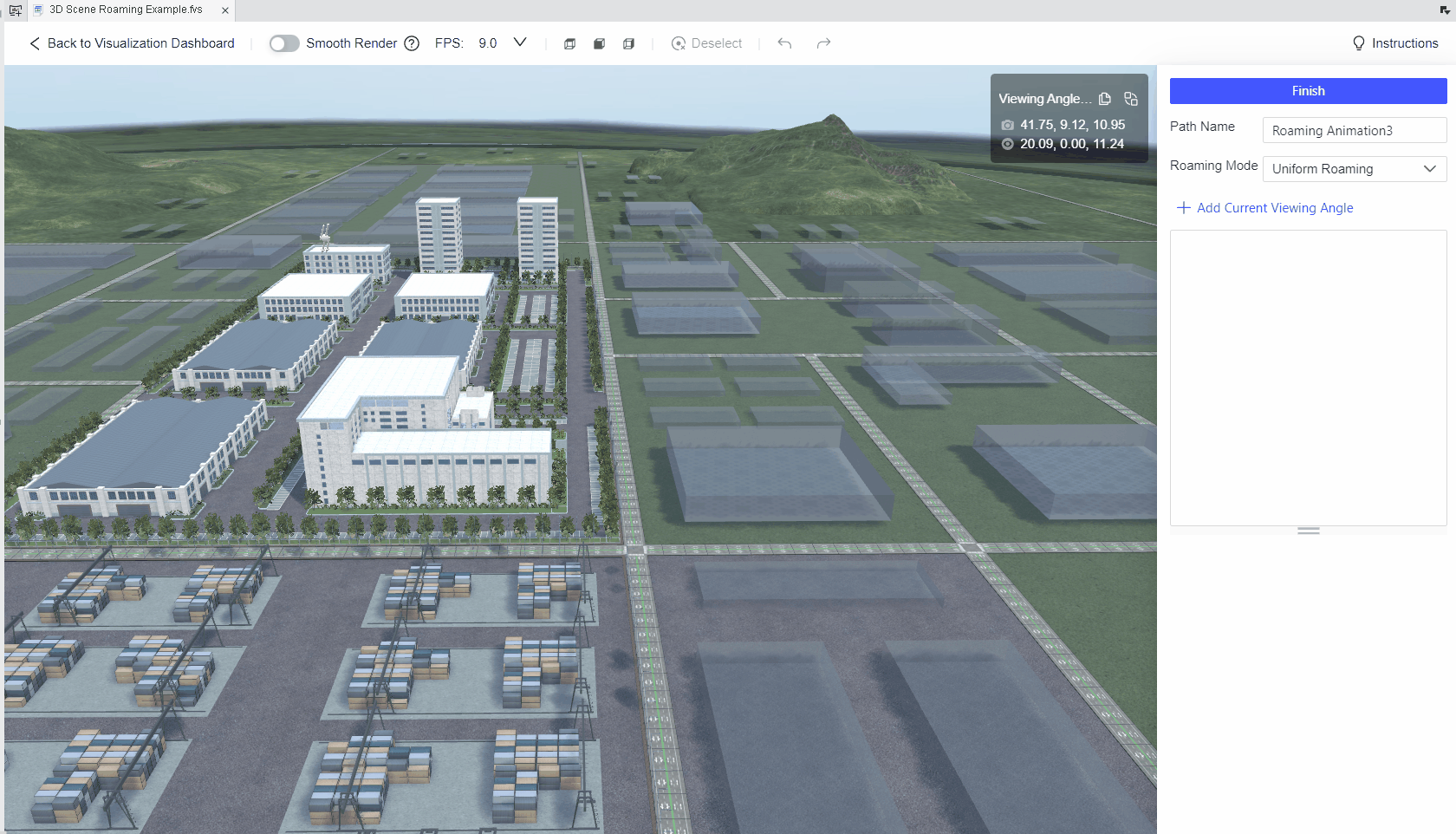 Roaming Animation in 3D Scenes-FineReport Help Document