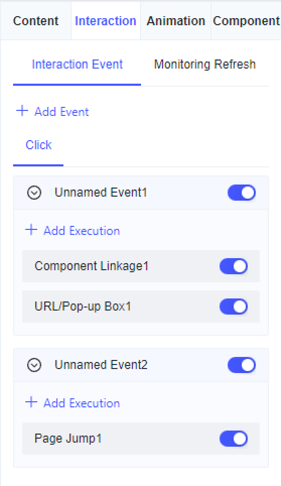 FVS Component Interaction Attribute-FineReport Help Document