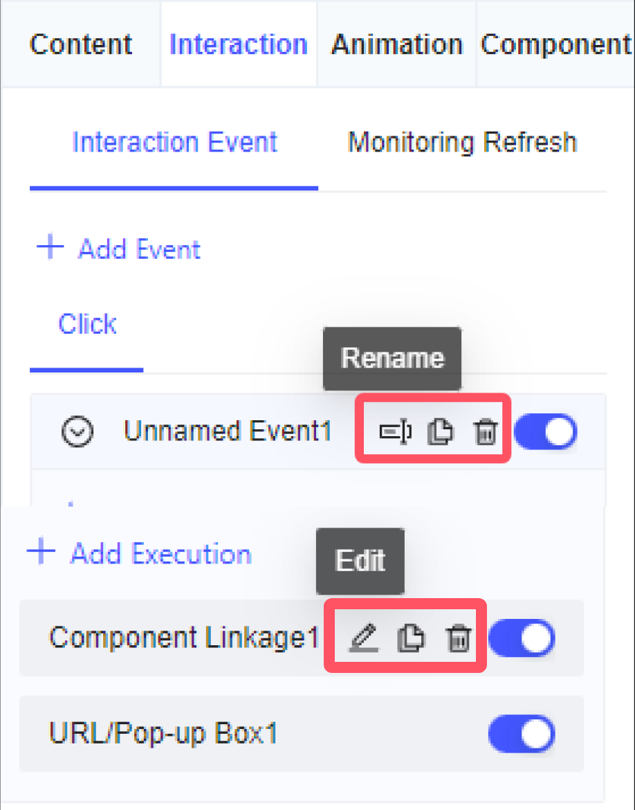 FVS Component Interaction Attribute-FineReport Help Document