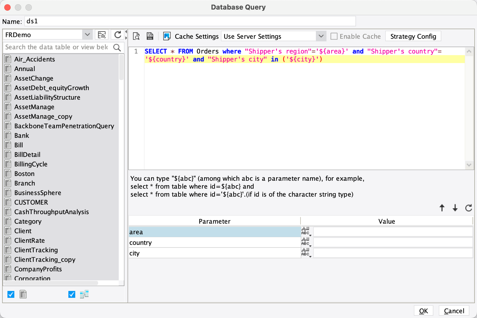Multi-Value Query from a Drop-down Checkbox by Dataset Parameters-FineReport Help Document