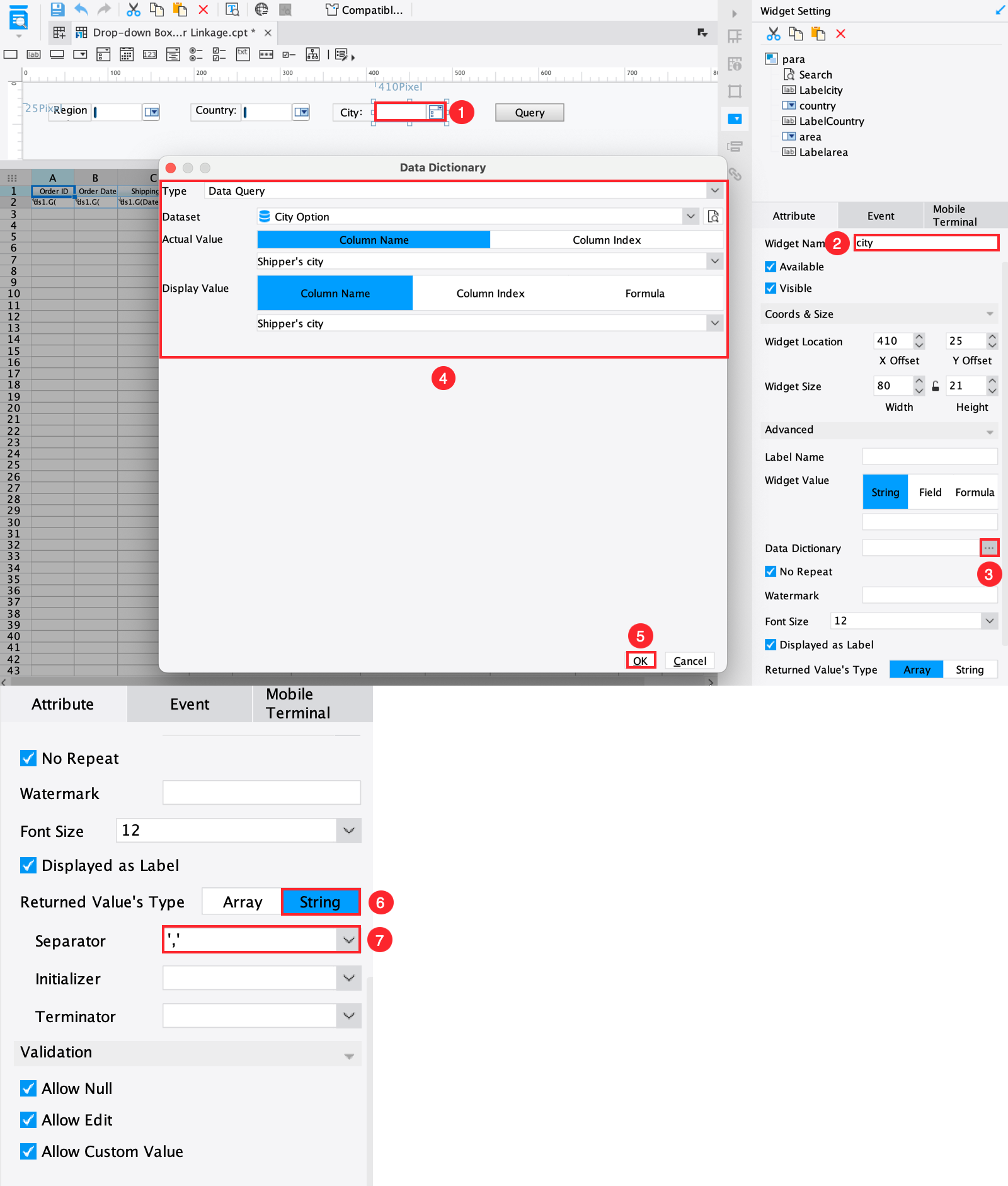 Multi-Value Query from a Drop-down Checkbox by Dataset Parameters-FineReport Help Document