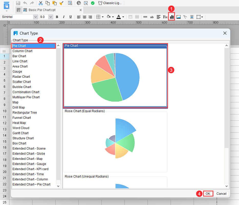 Pie Chart-FineReport Help Document