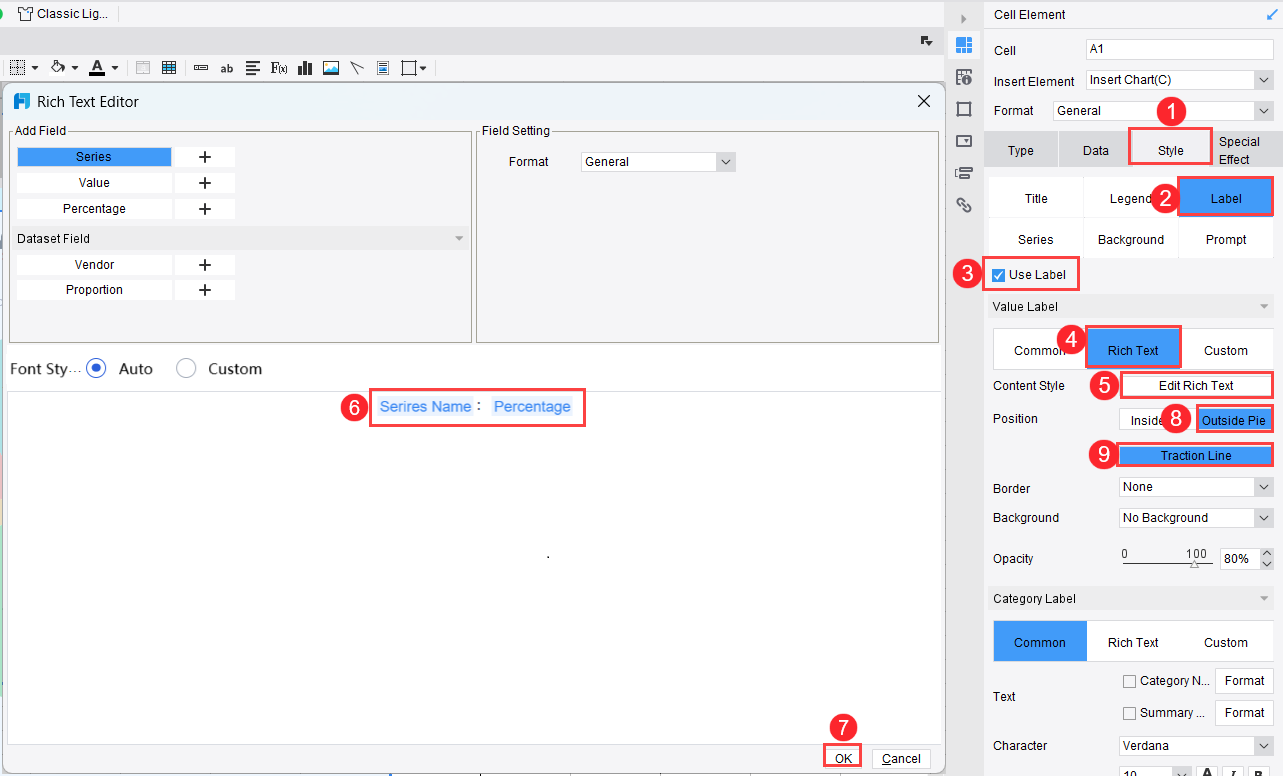 Pie Chart-FineReport Help Document