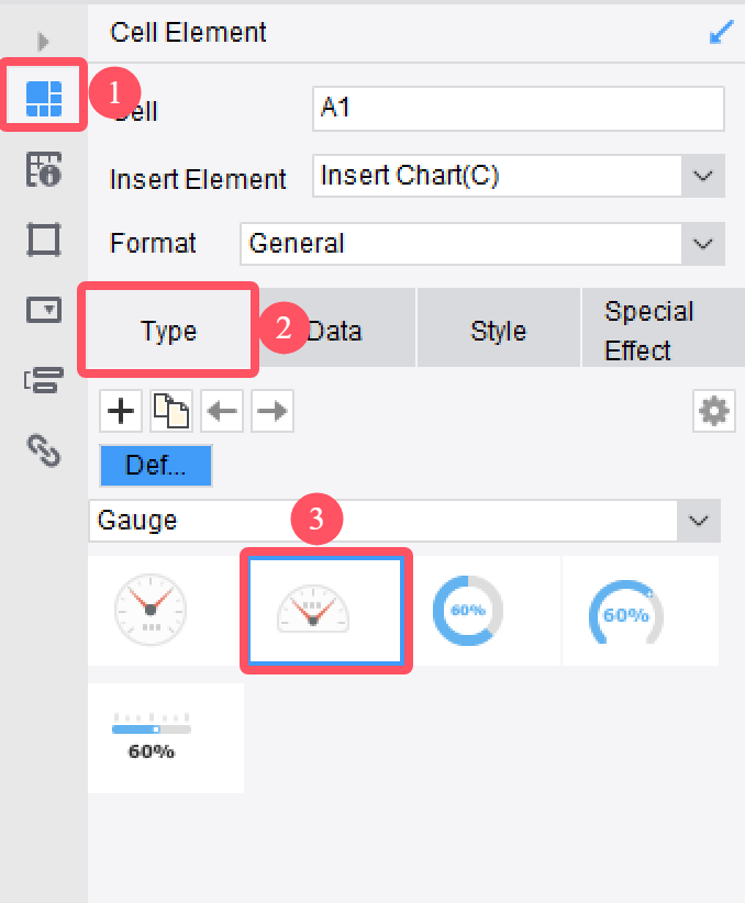 Multi-Pointer Gauge (180°)-FineReport Help Document