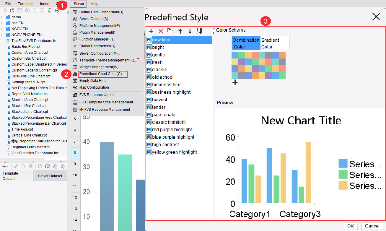 Predefined Chart Color-FineReport Help Document