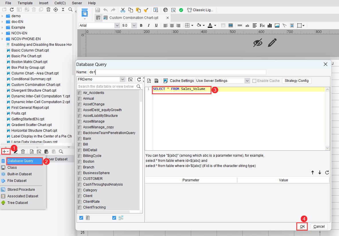 Custom Combination Chart-FineReport Help Document