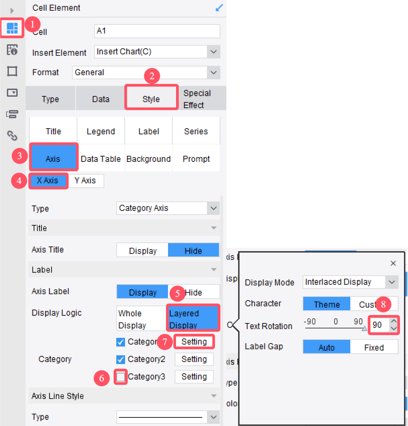 Column Chart with Multi-Category Axes-FineReport Help Document