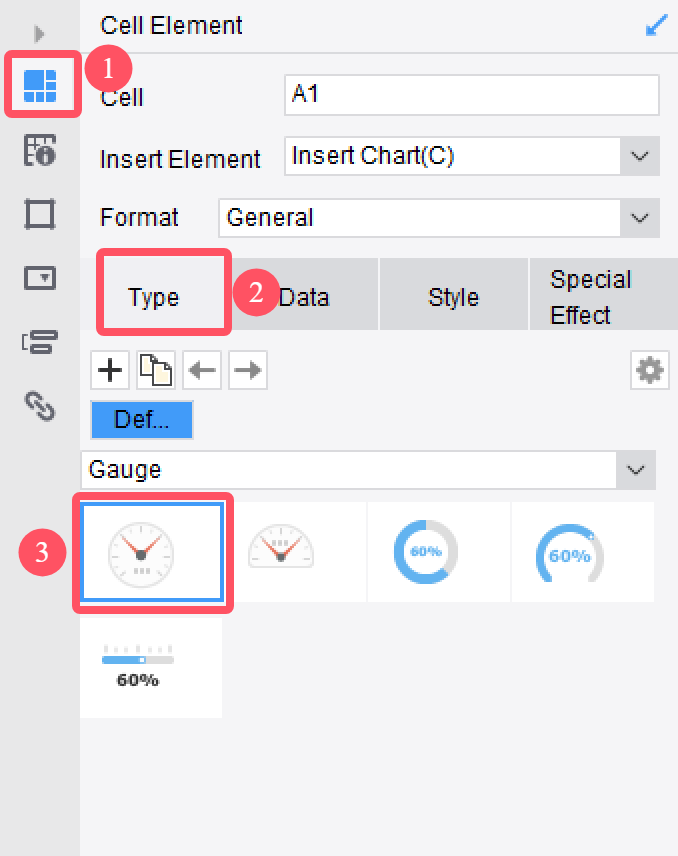 Multi-Pointer Gauge (360°)-FineReport Help Document