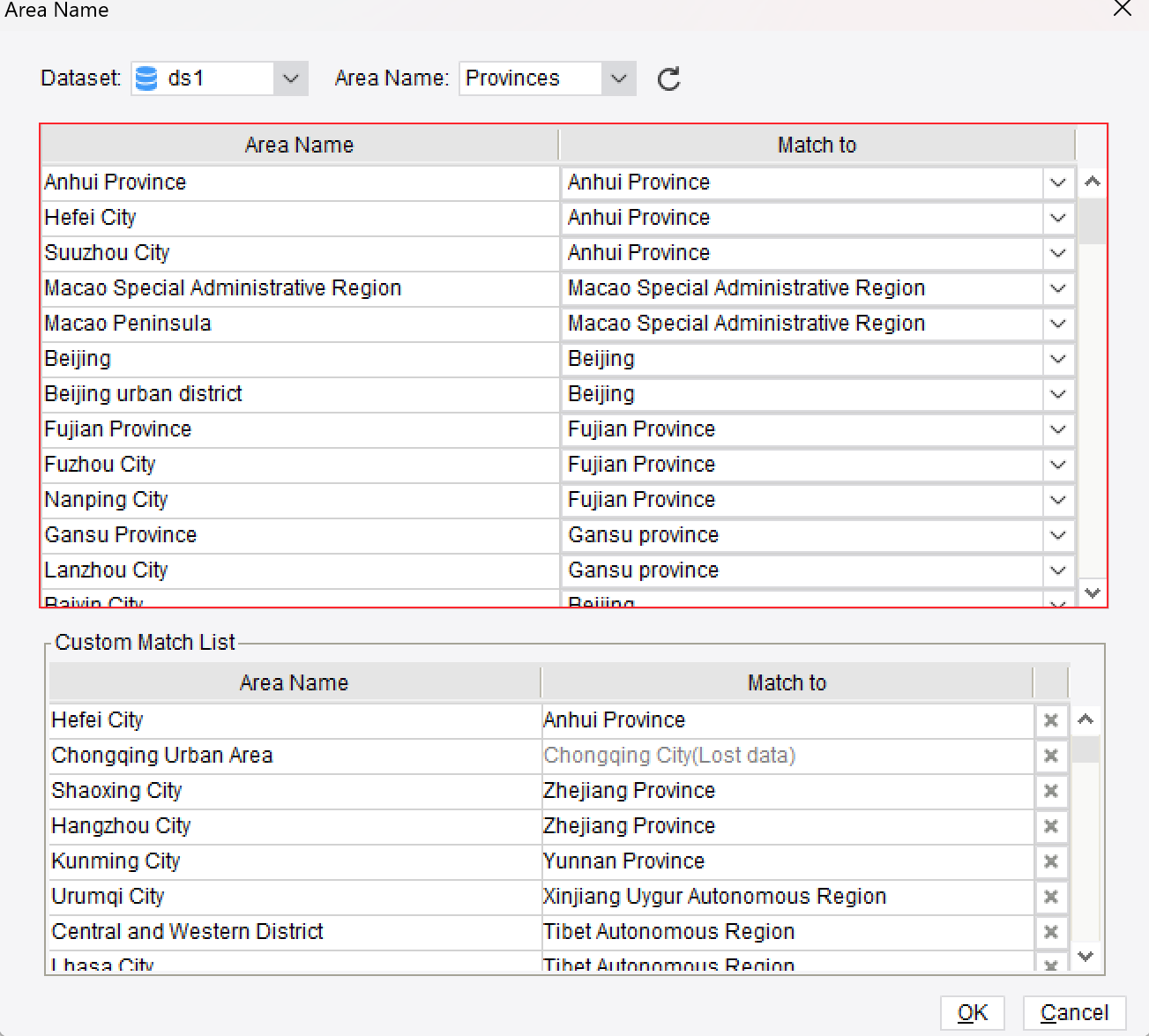Area Map-FineReport Help Document