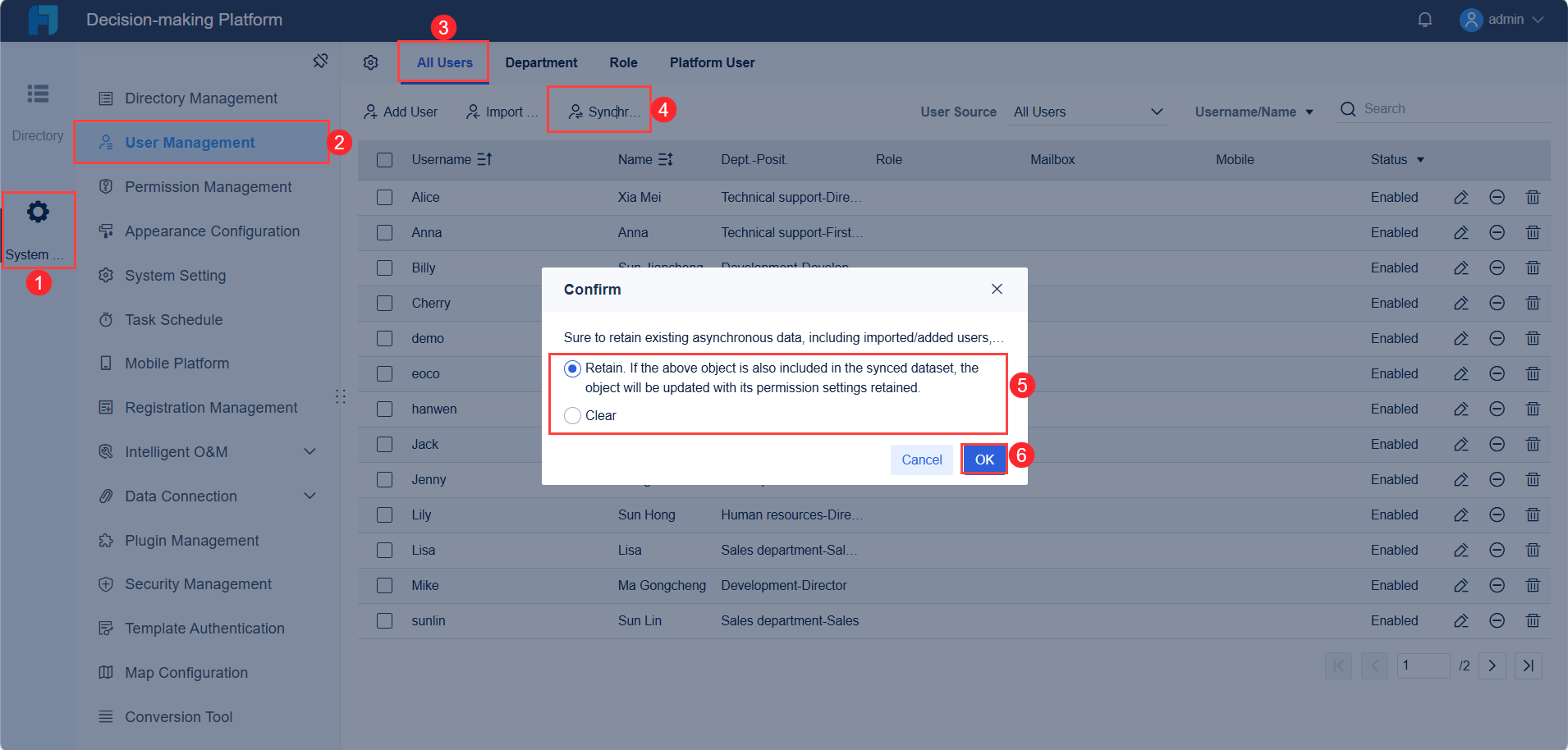 User Synchronization-FineReport Help Document