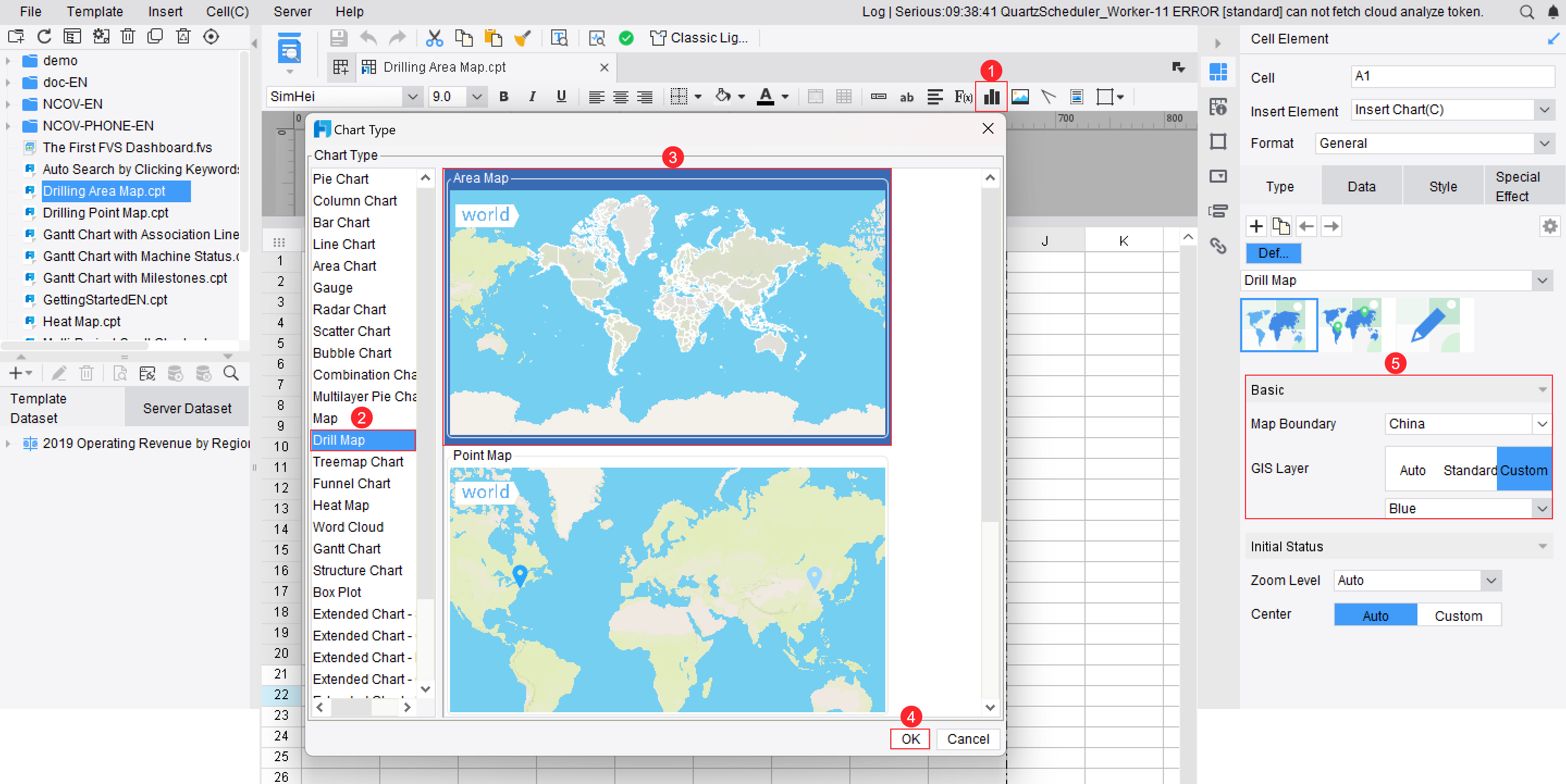Drilling Area Map-FineReport Help Document