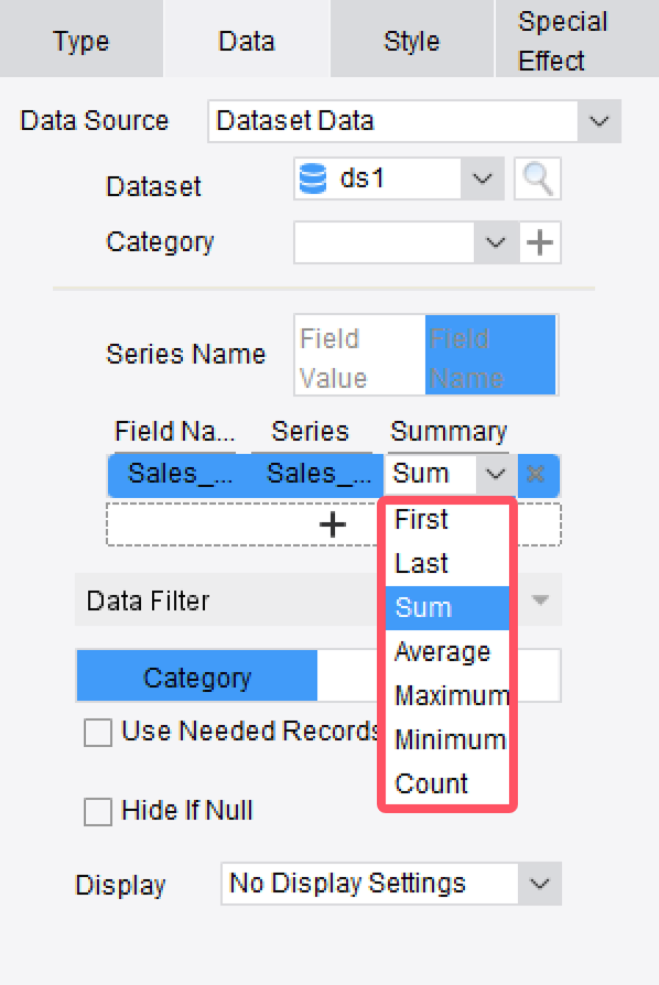 Chart Data-FineReport Help Document