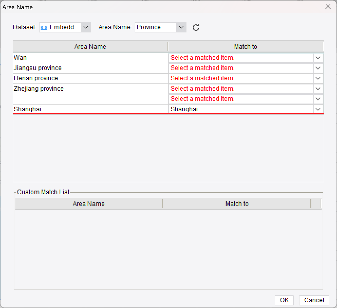 Map Fuzzy Matching-FineReport Help Document
