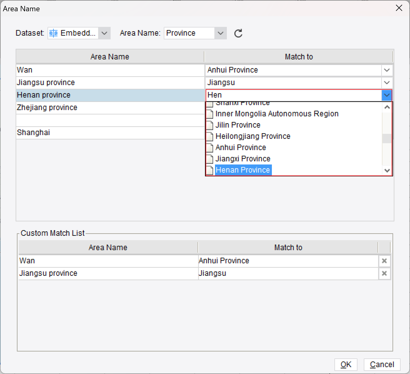 Map Fuzzy Matching-FineReport Help Document