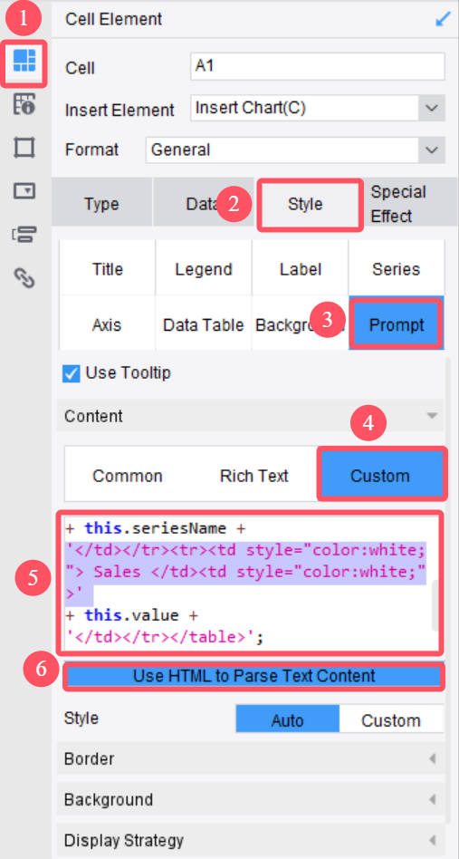 Custom Tooltip Style-FineReport Help Document