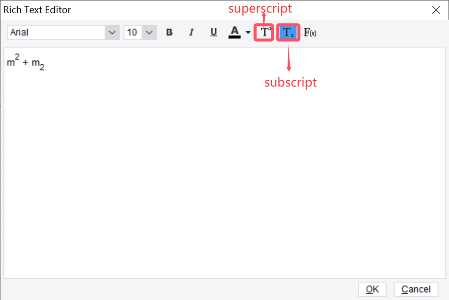 Superscript and Subscript-FineReport Help Document