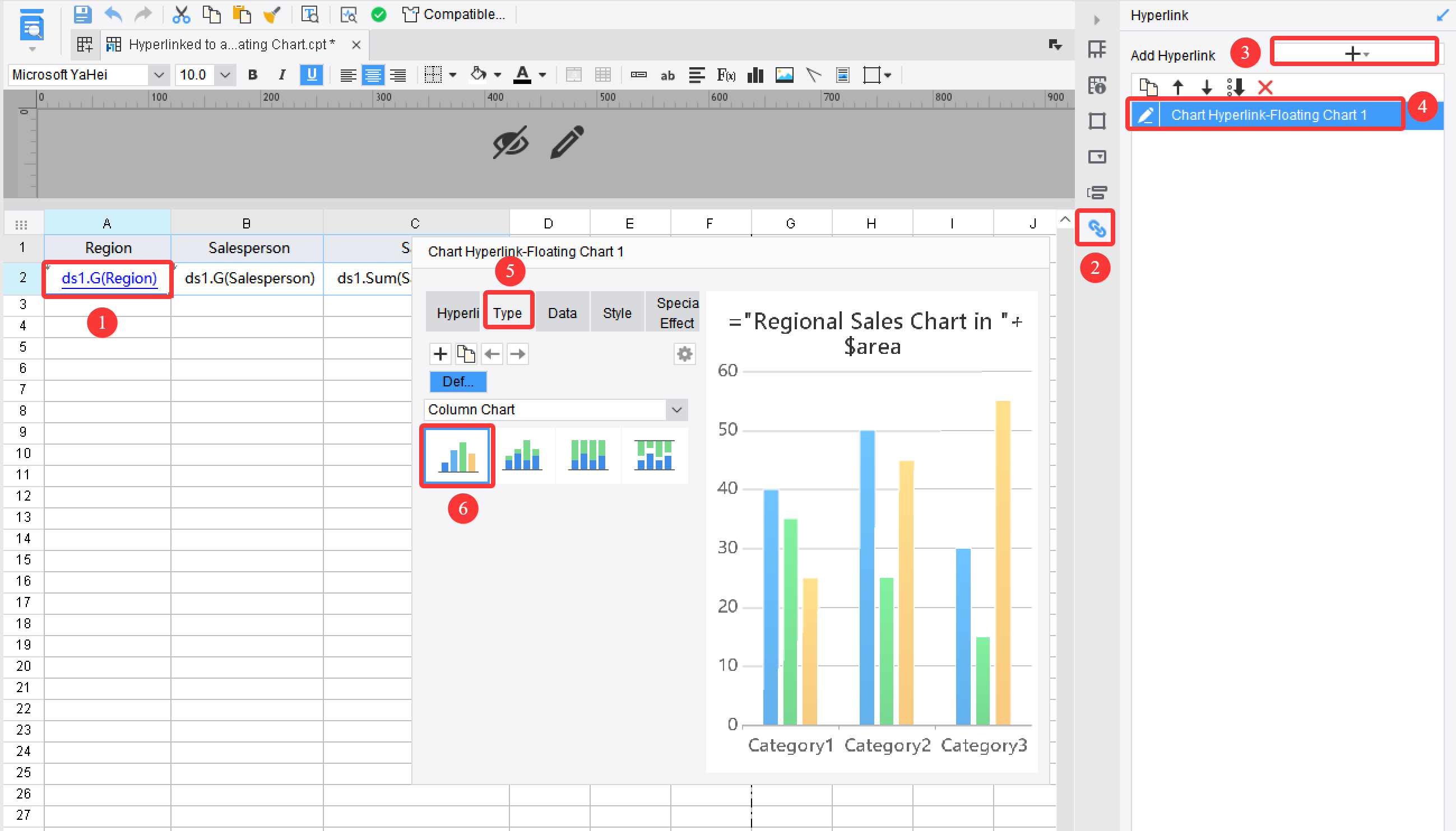 Chart Hyperlink-Floating Chart-FineReport Help Document
