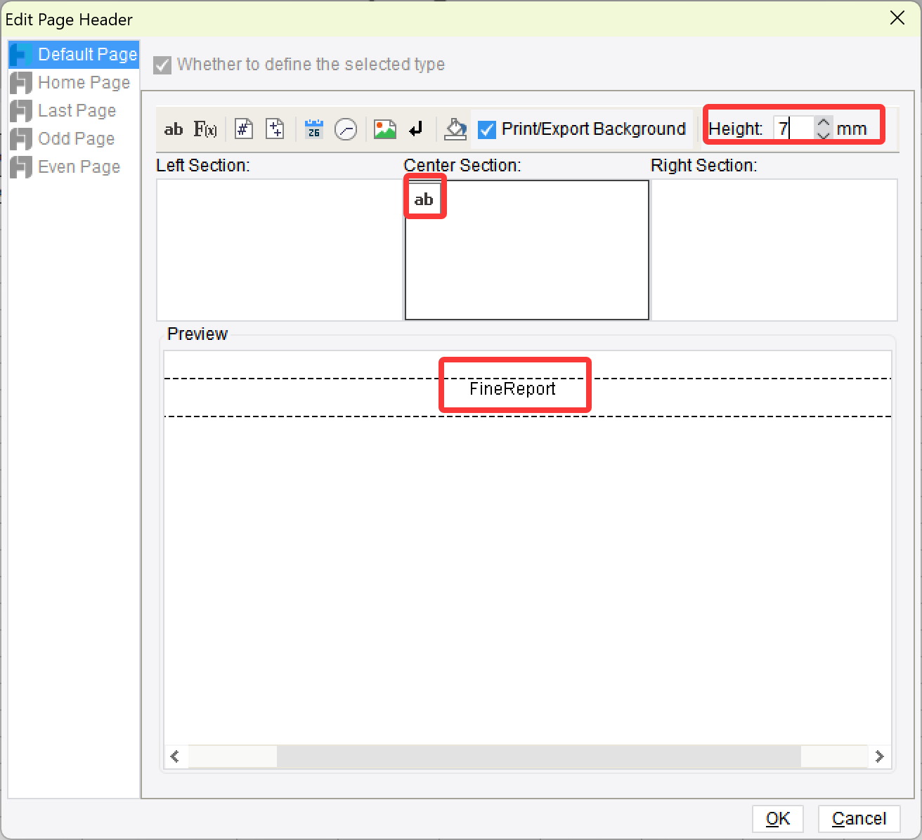 Header and Footer Kept During Export to Word-FineReport Help Document