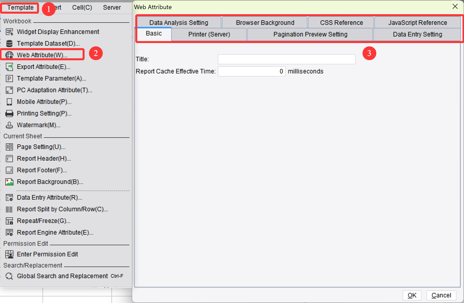 Web Attribute-FineReport Help Document