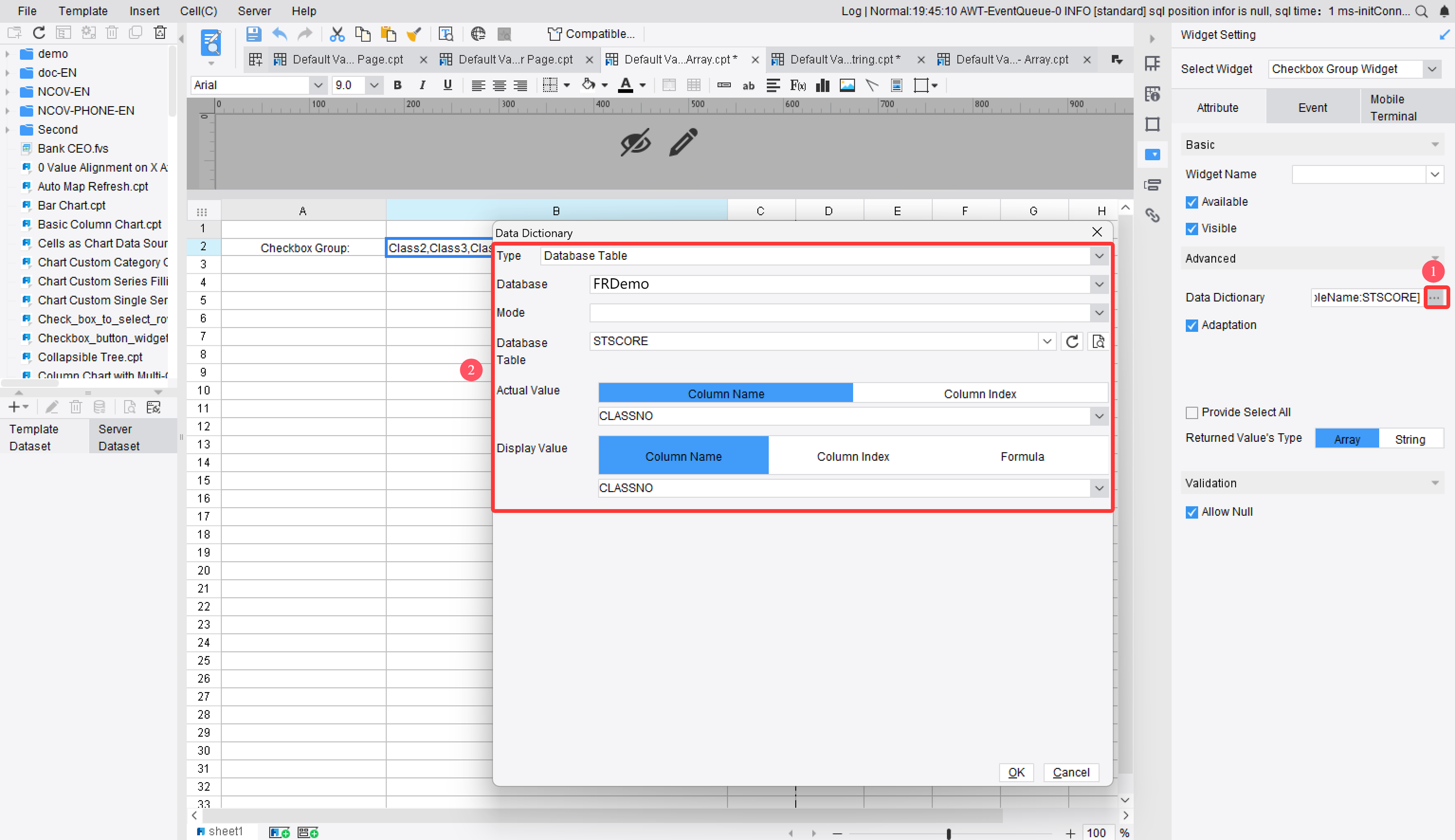Default Value for Checkbox Widget and Checkbox Group Widget-FineReport Help Document