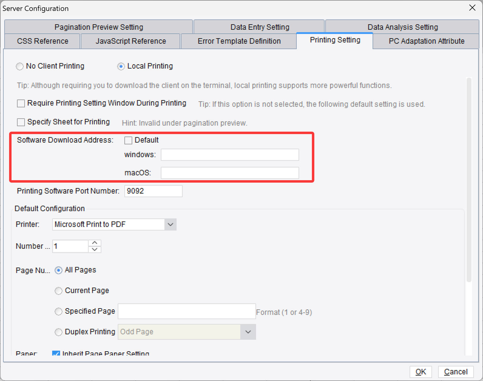 Printing-FineReport Help Document