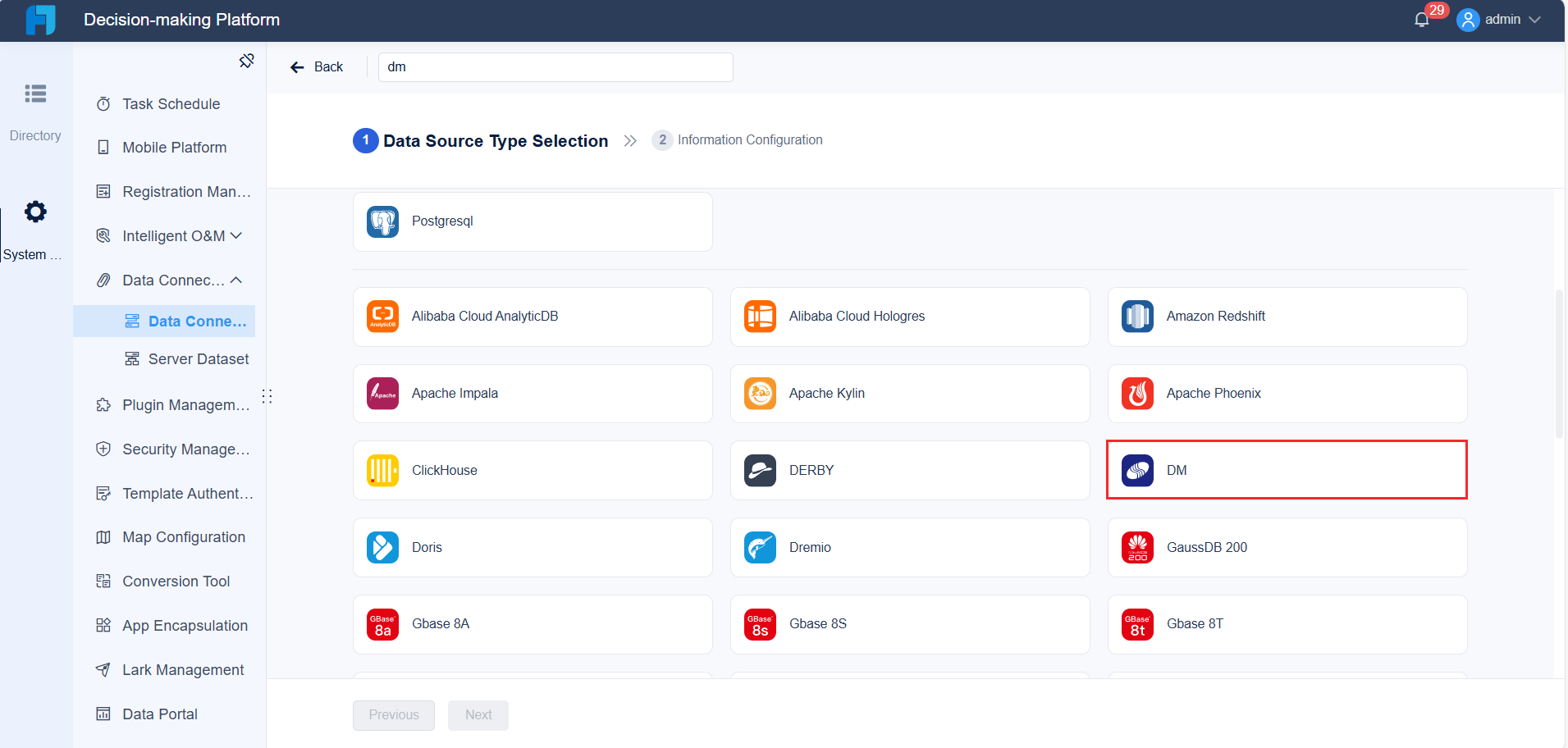 [Platform] Data Connection to Dameng-FineReport Help Document