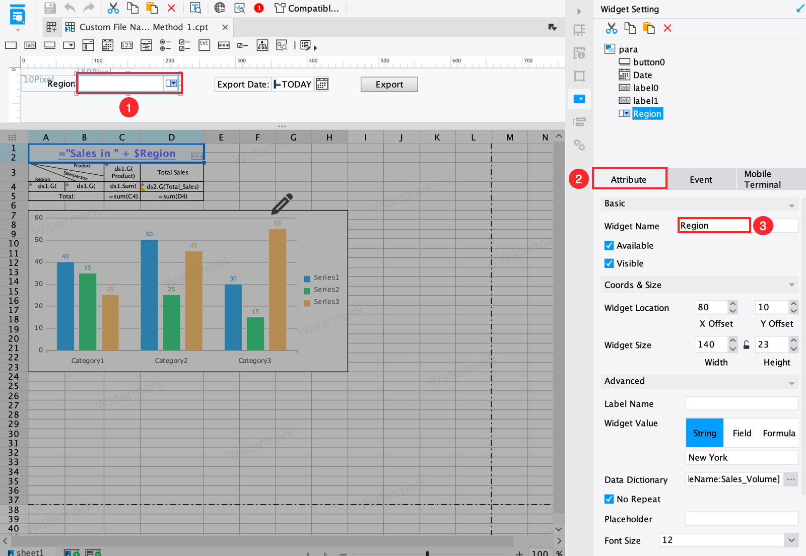 Custom File Name Based on the Selected Value by JS-FineReport Help Document