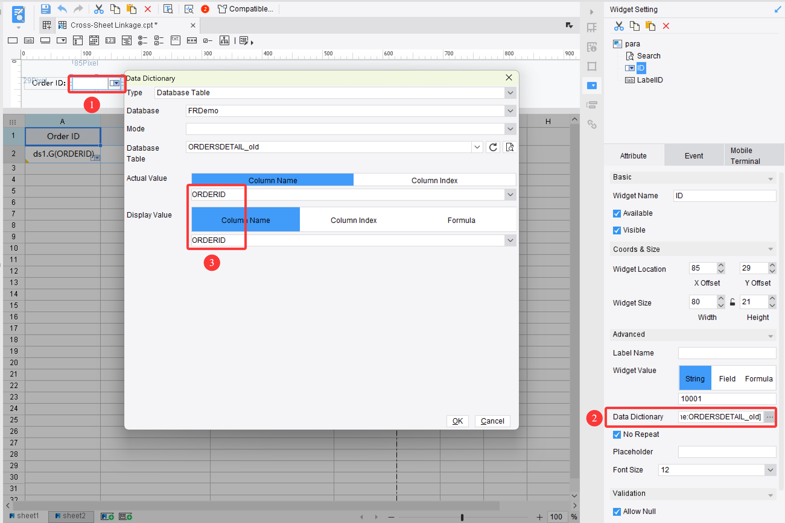 Cross-Sheet Linkage and Data Entry-FineReport Help Document
