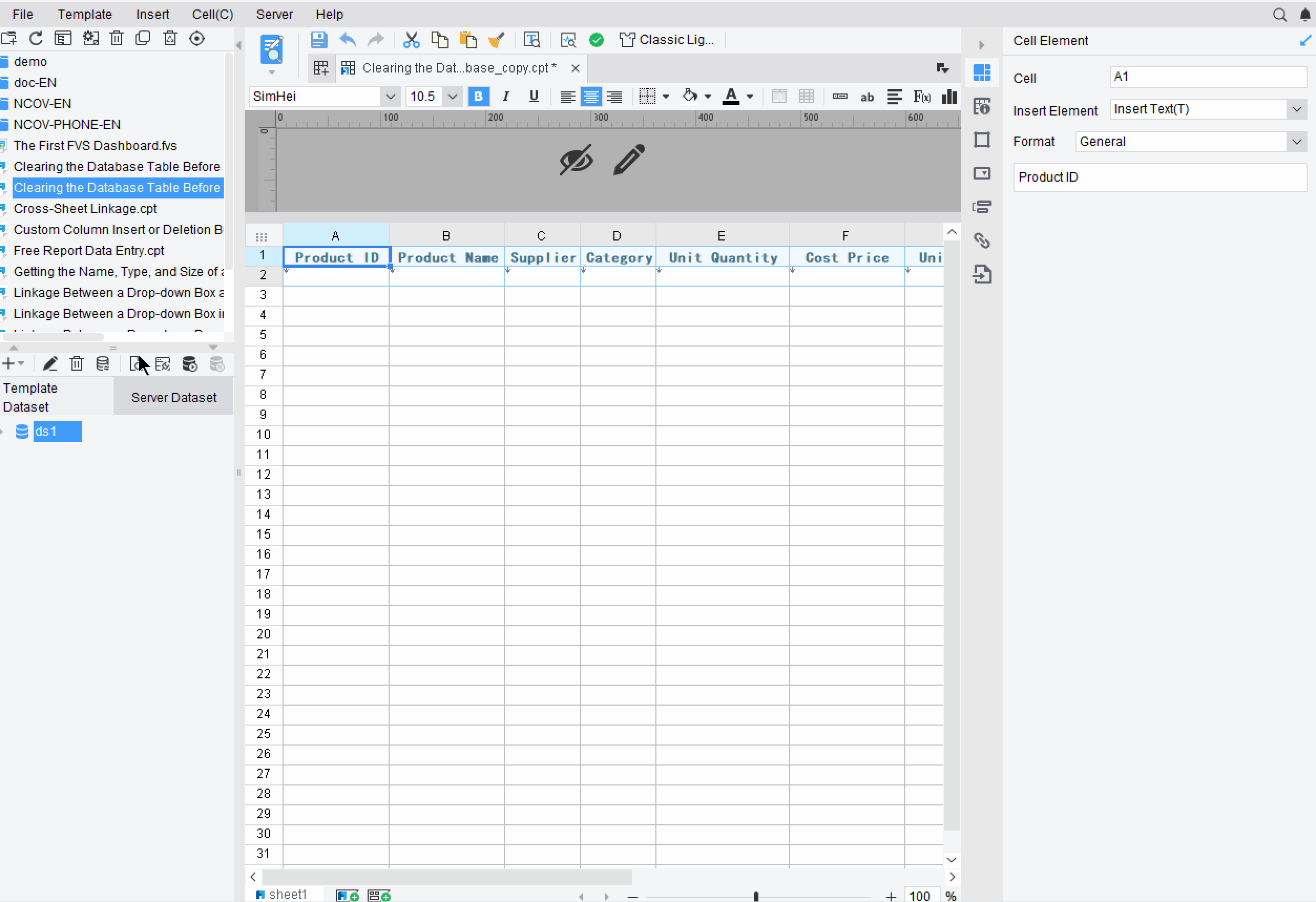 Clearing the Database Table Before Submitting Data to the Database-FineReport Help Document