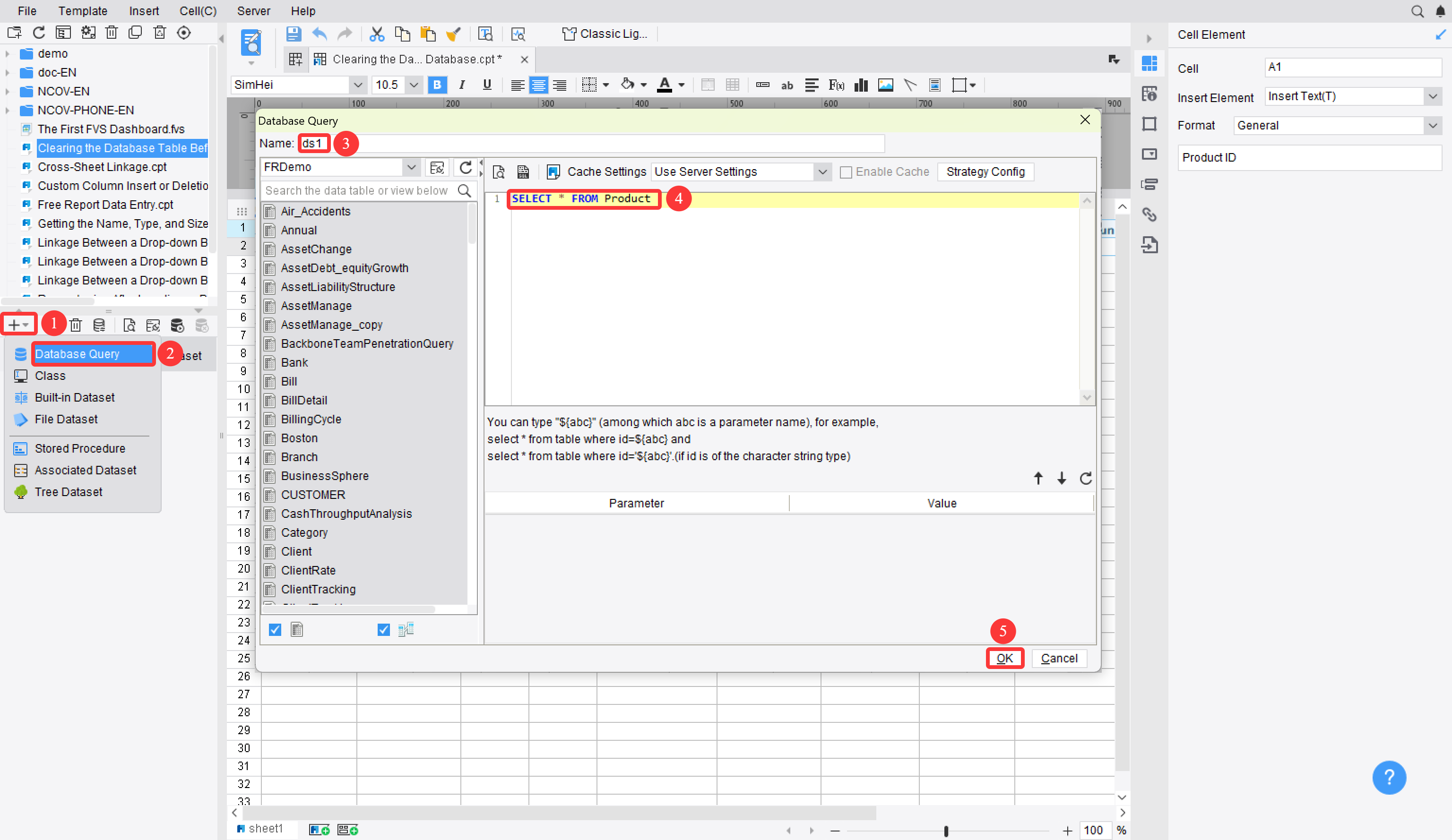Clearing the Database Table Before Submitting Data to the Database-FineReport Help Document