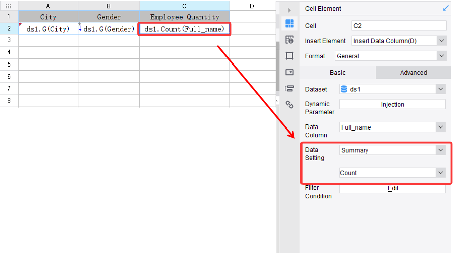 Listing Specified Data When Other Data Is Grouped-FineReport Help Document