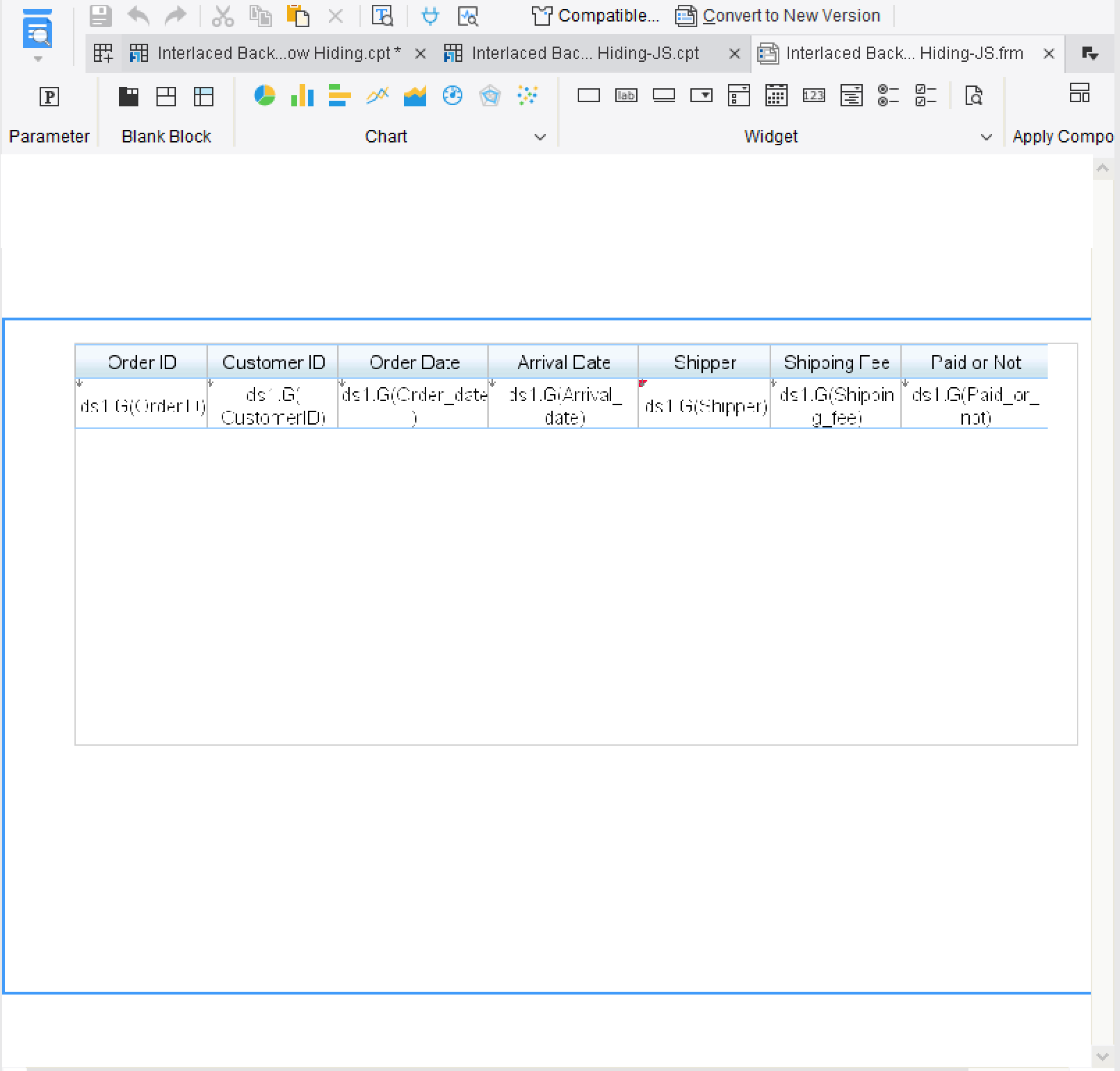 Interlaced Color Change After Row Hiding-FineReport Help Document