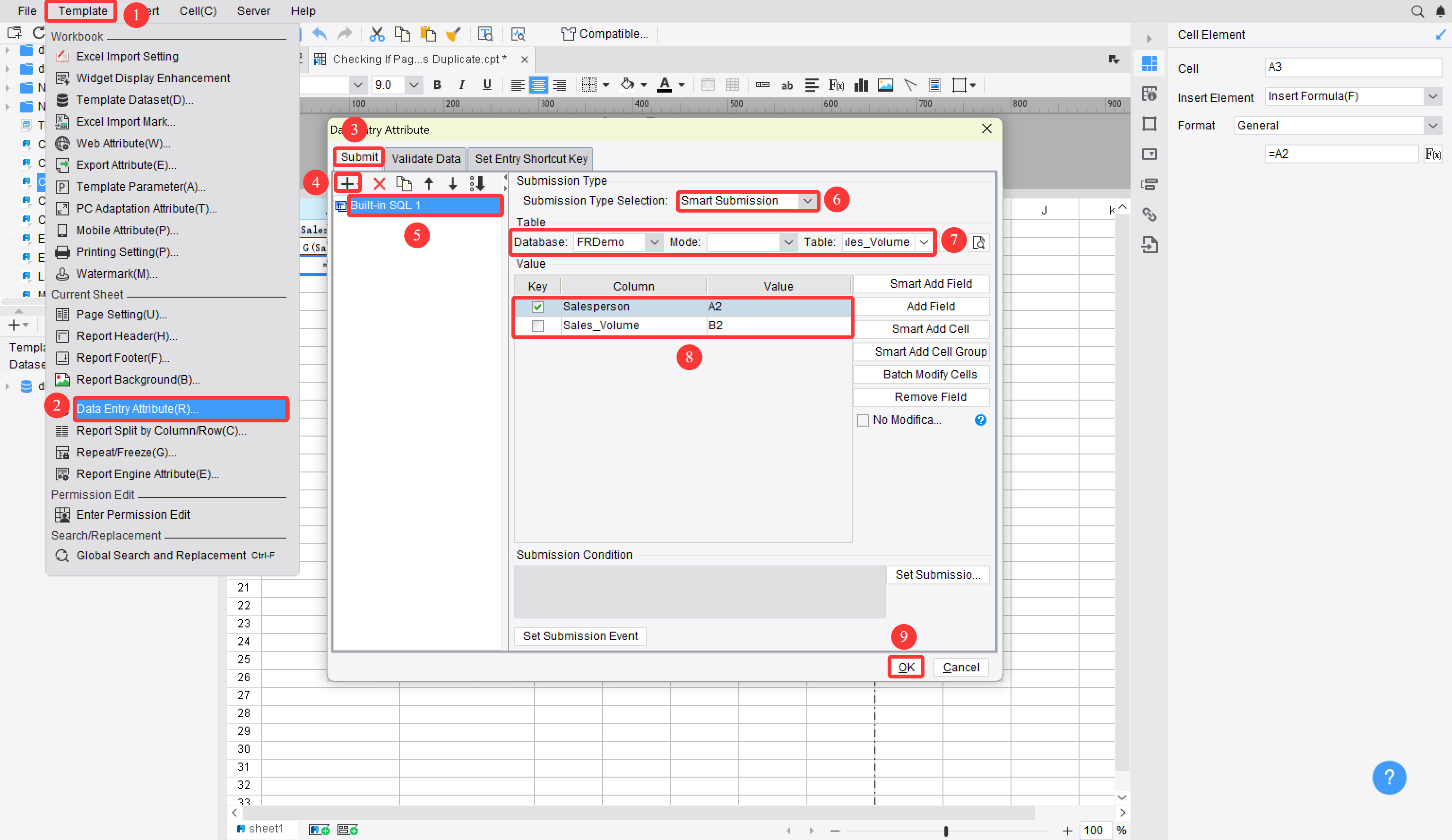 Duplicate Data Checking on the Data Entry Page-FineReport Help Document