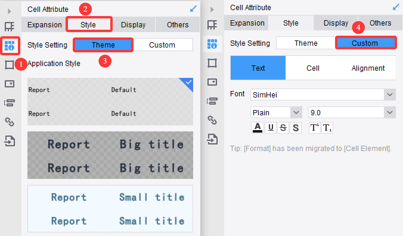 Cell Style-FineReport Help Document