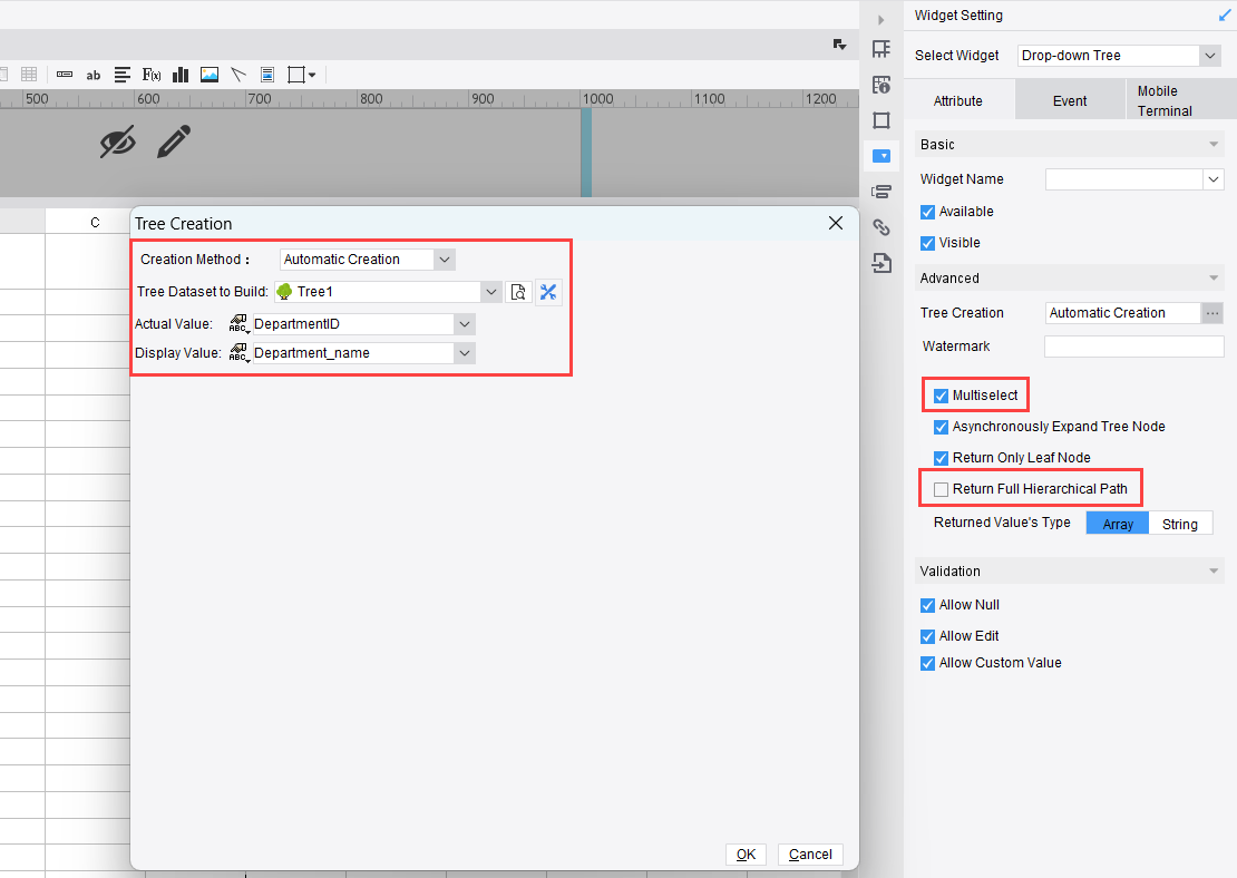 Returning Display Values in a Drop-down Tree in a Cell-FineReport Help ...