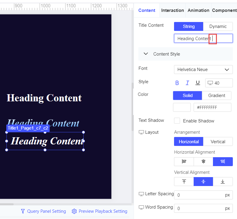 FVS Title Component-FineReport Help Document