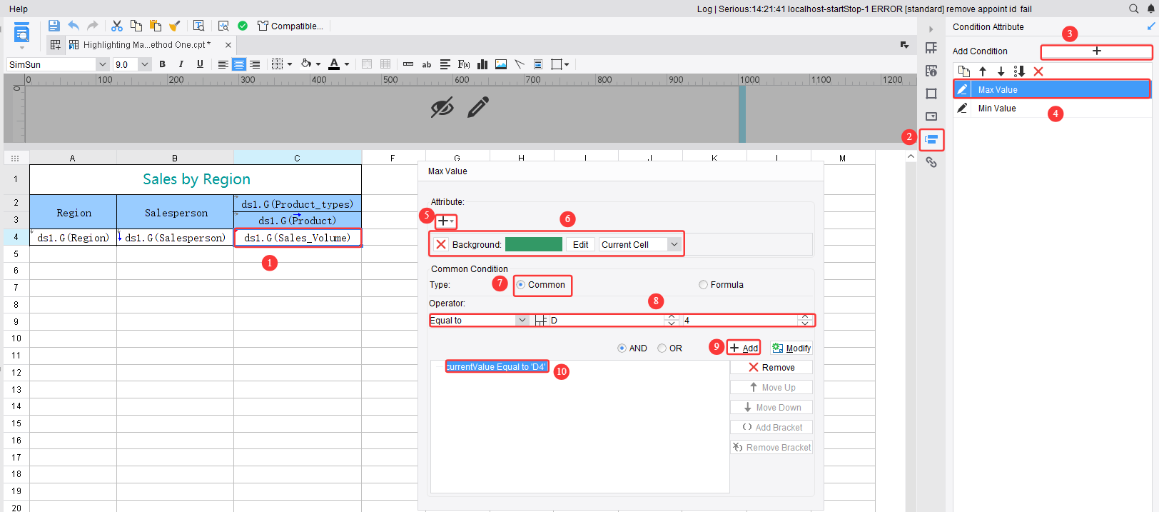Highlighting Max and Min Values-FineReport Help Document